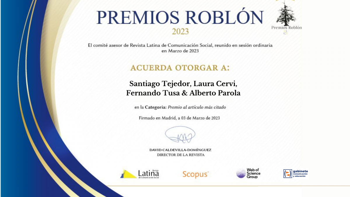 Investigadores del Gabinete reciben el Premio Roblón 2023 al artículo ...